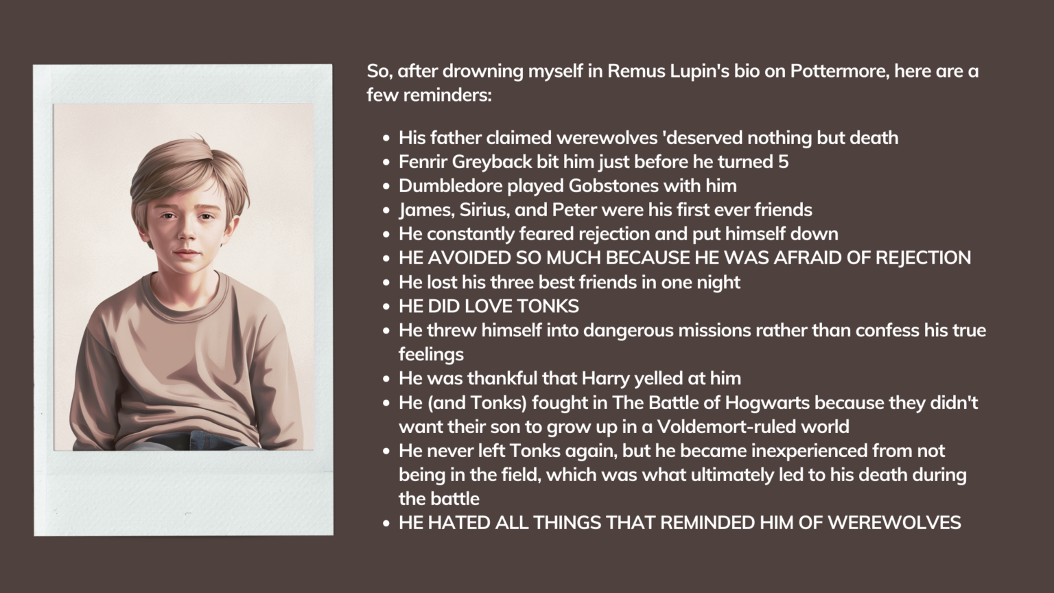 Remus Lupin, The Harry Potter Series - Musings of a Reader